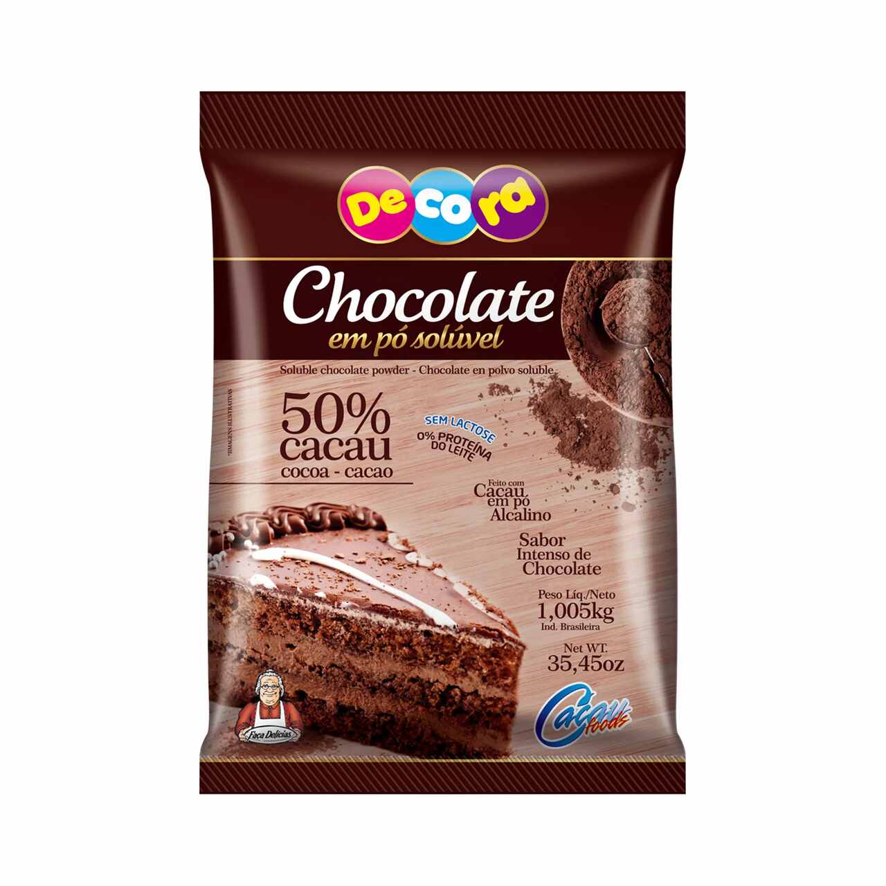 Chocolate em Pó Solúvel 50% Cacau Bag 1,005kg - Cacau Foods